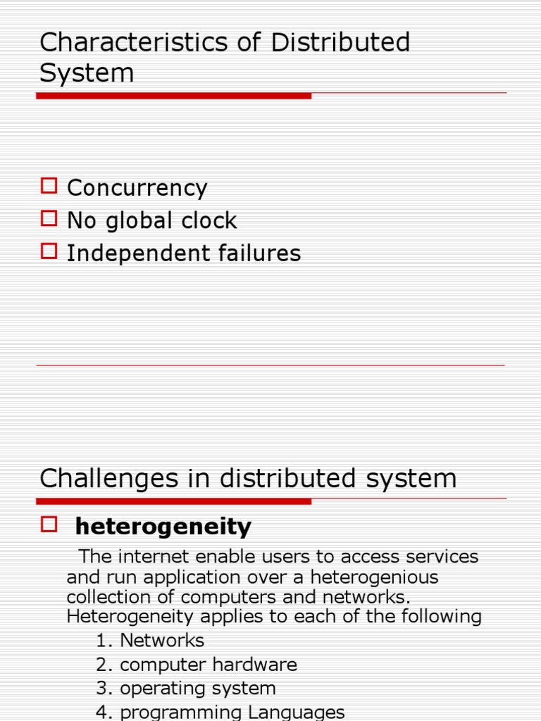 Characteristics of Distributed System | PDF | Distributed Computing ...