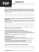 Guest Speaker Feedback Form | PDF | Cognition | Communication