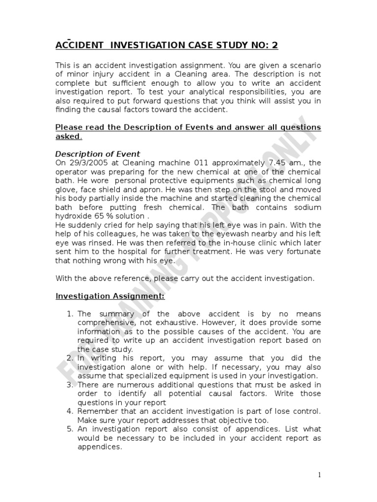 Accident Investigation Case Study No 2 | PDF | Causality