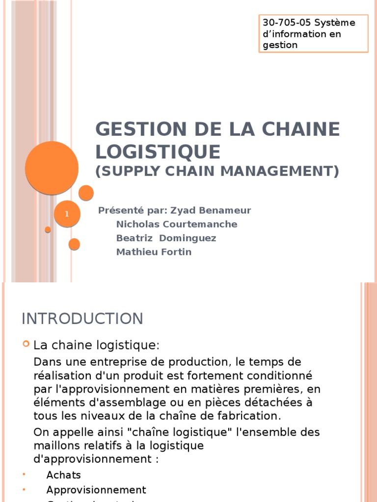Logistique | PDF | Logistique | Système d'information