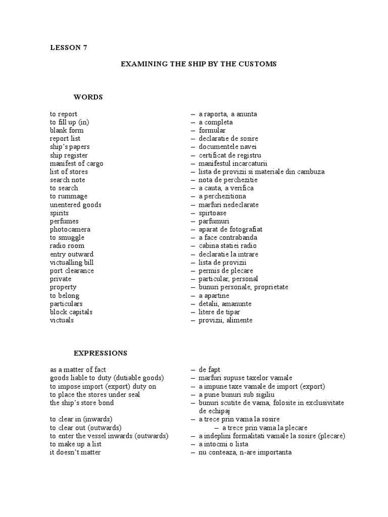 Customs Procedures for Ship Clearance | PDF | Sea Captain | Customs