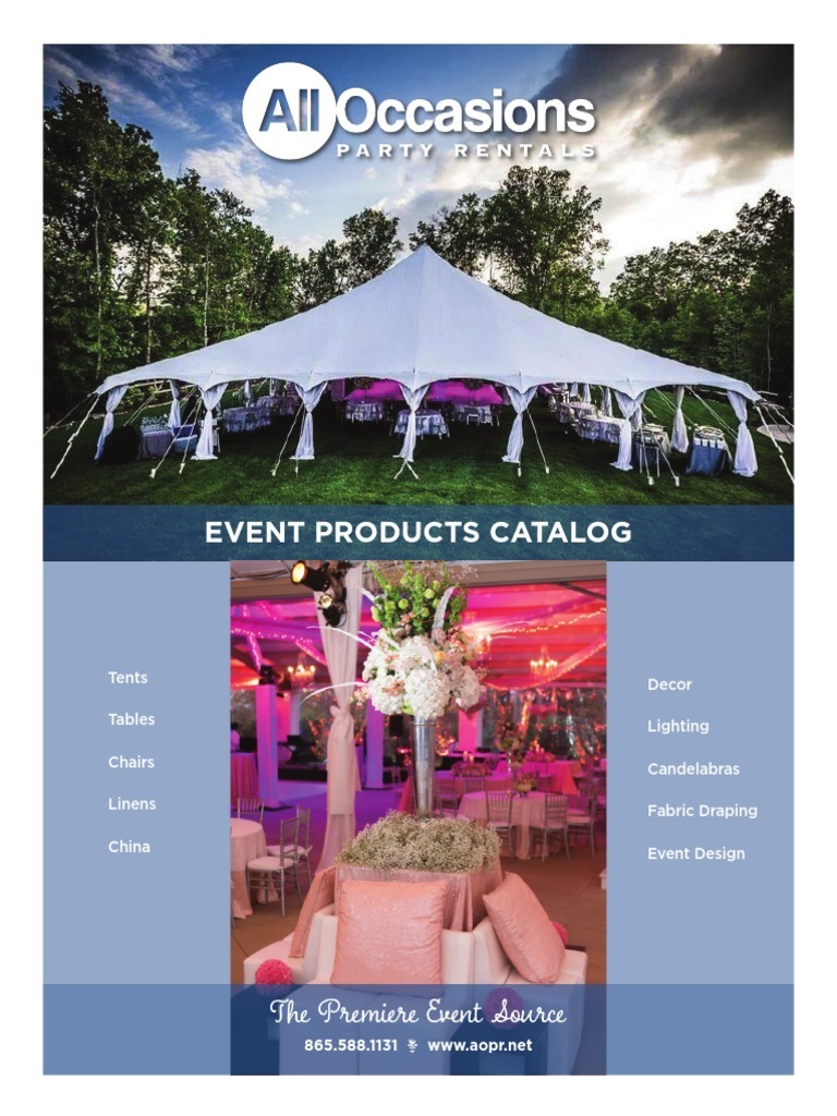 All Occasions Party Rentals Catalog | PDF | Tableware | Chair
