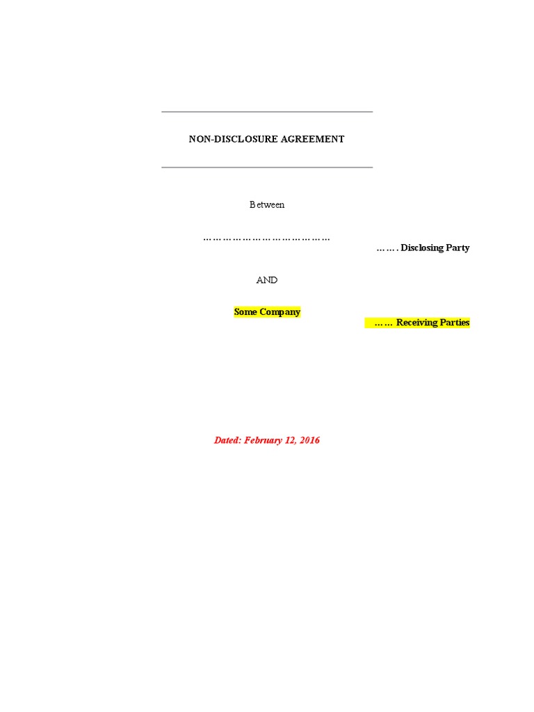 NDA Contract Draft Standard | PDF | Non Disclosure Agreement | Indemnity