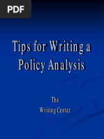 Policy Analysis Paper Format | PDF | Policy Analysis | Analysis