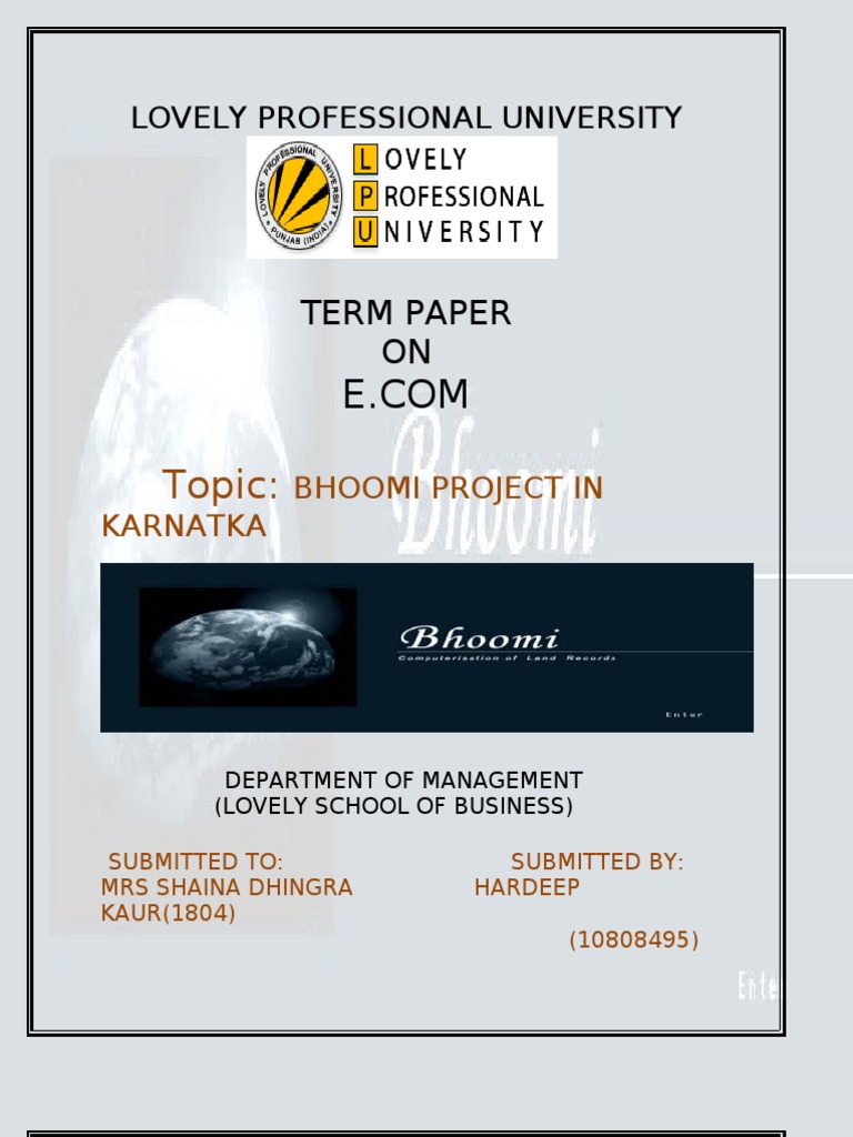 Bhoomi Project Overview in Karnataka | PDF | Authentication | Databases