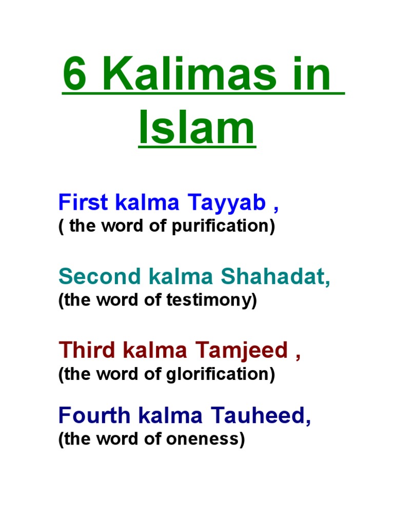 6 Kalimas in Islam | PDF | Religious Belief And Doctrine | Religious ...