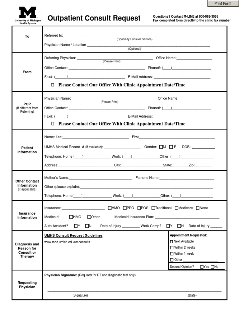 Outpatient Consult Request Form | PDF