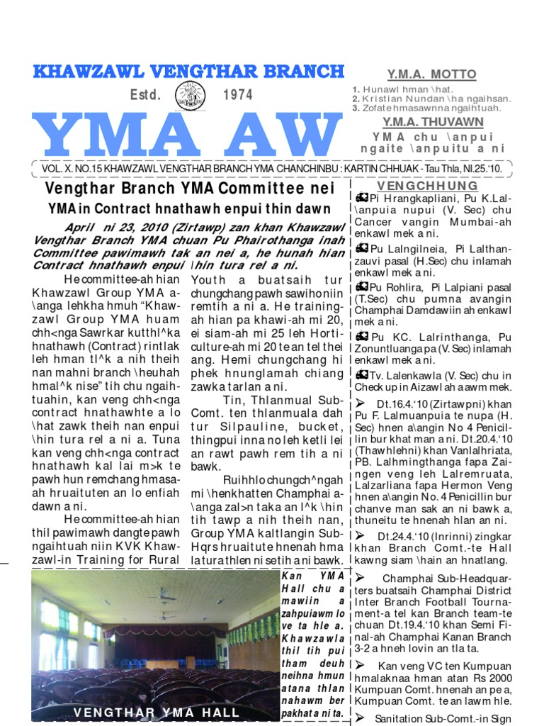 YMA Vengthar Branch Updates | PDF