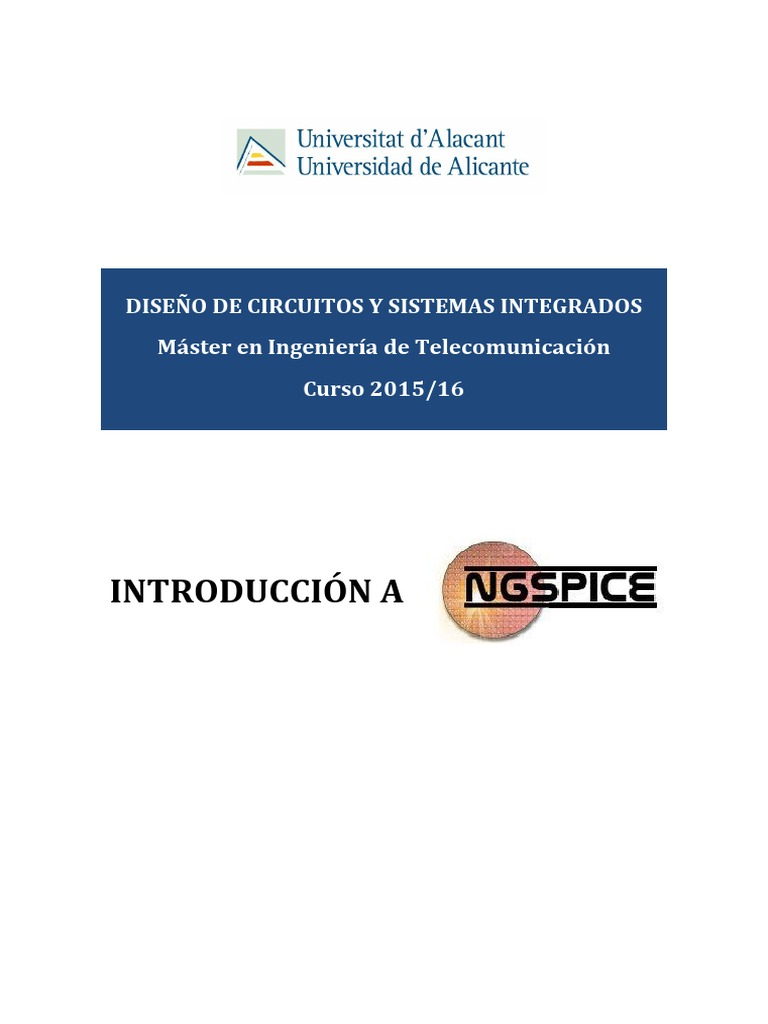 Tutorial NGSPICE v13 2015 | PDF | especia | Ingenieria Eléctrica