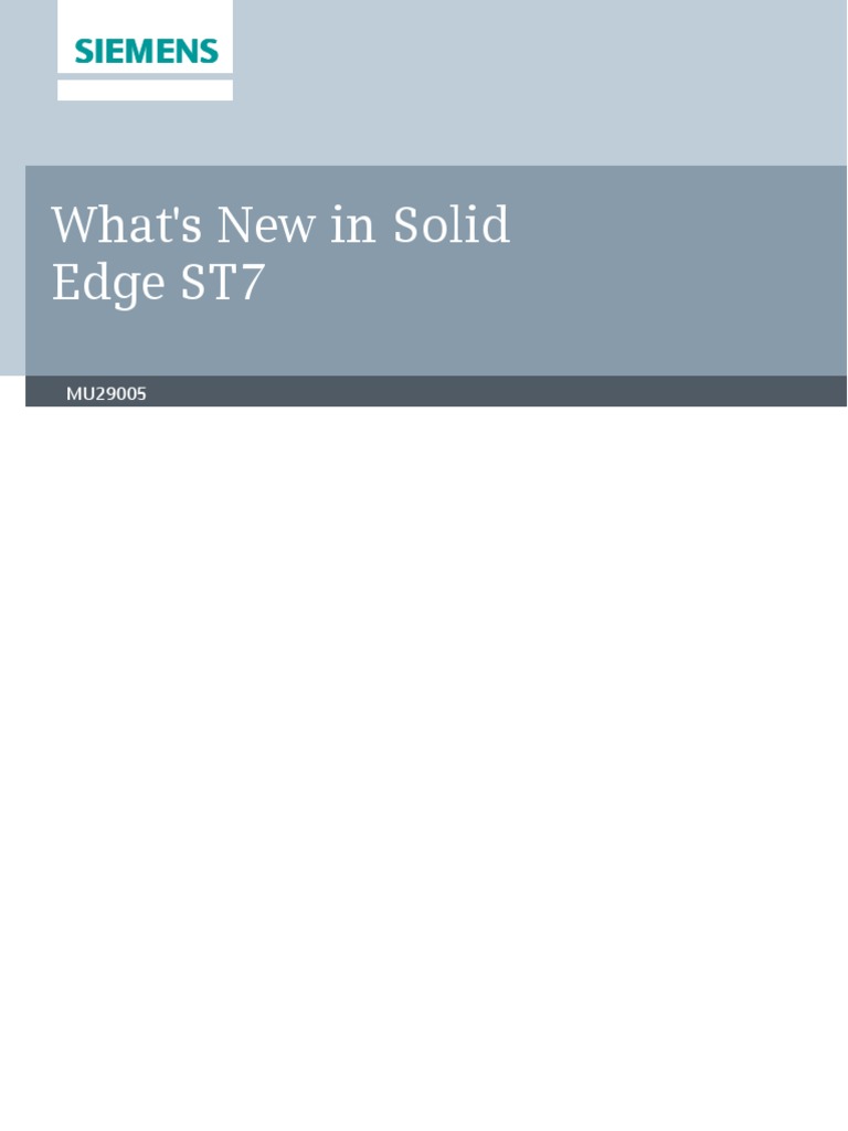 What's New in Solid Edge ST7 | PDF | 64 Bit Computing | Software