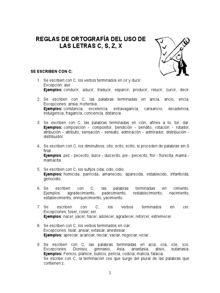 Uso de La C, S y Z | PDF | Relaciones sintácticas | Morfología Lingüística
