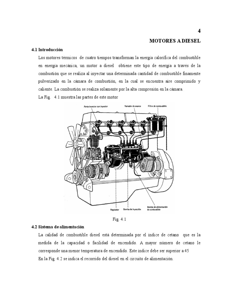 Partes y funcionamiento del motor diésel | PDF | Motor diesel | Motores