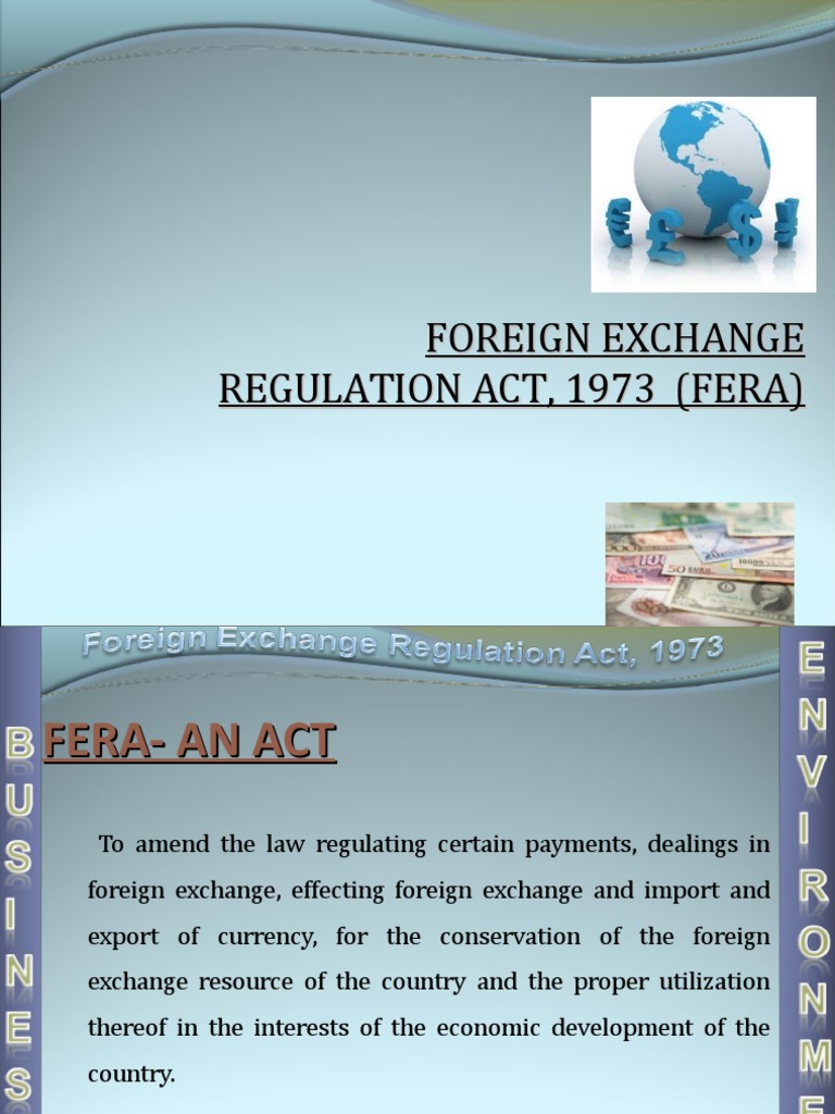 Foreign Exchange Regulation Act, 1973 (Fera) | PDF