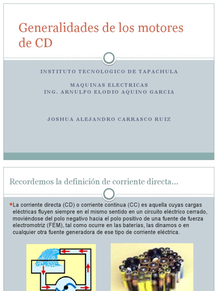 Generalidades de Los Motores de CD | PDF | Corriente eléctrica | Inductor