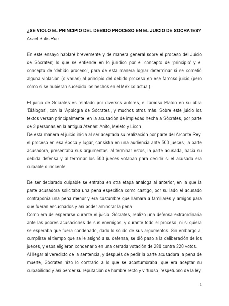 Violación del Debido Proceso en Sócrates | PDF