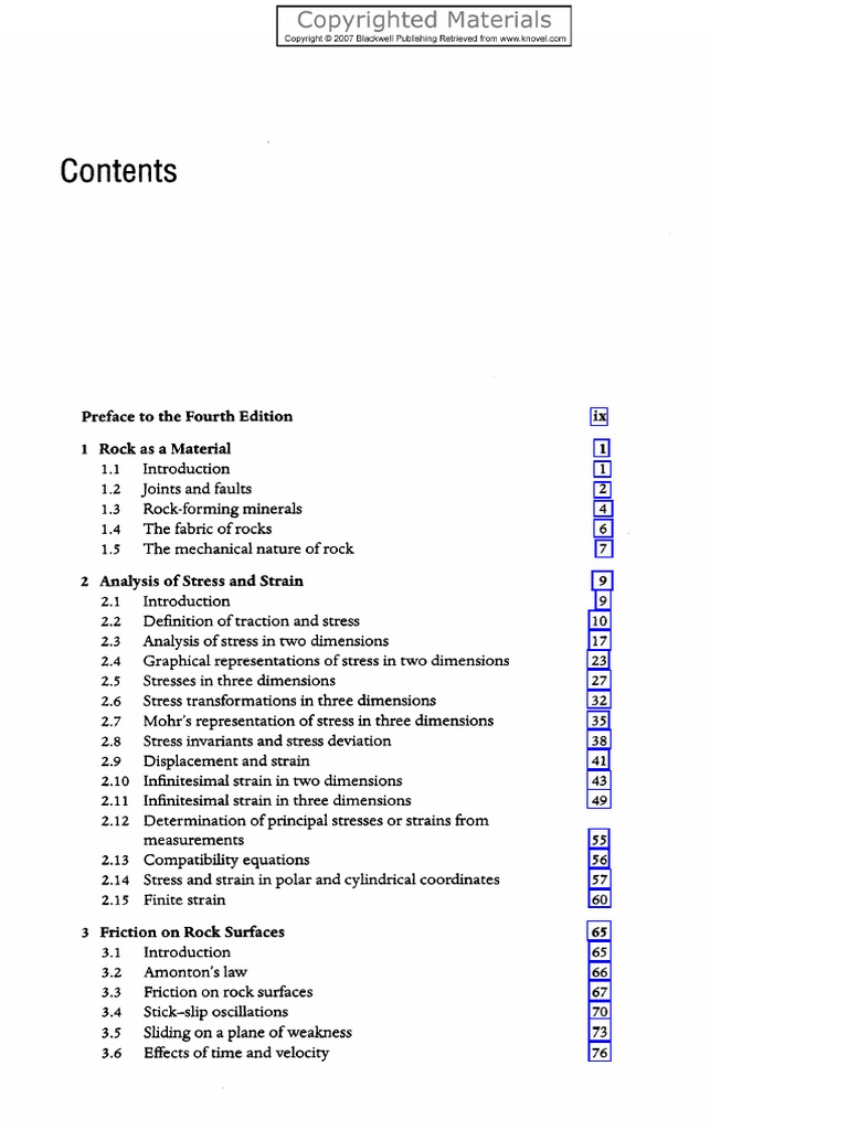 Fundamentals of Rock Mechanics Guide | PDF | Stress (Mechanics ...