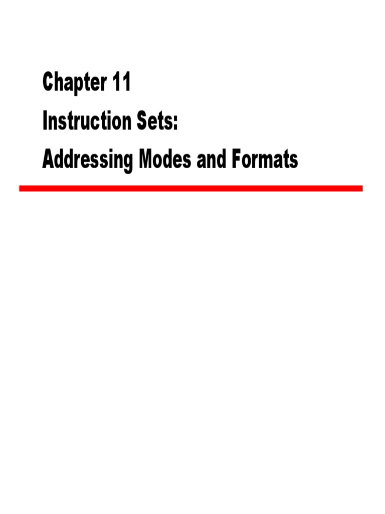 Instruction Sets: Addressing Modes and Formats | PDF | Instruction Set | Computer Hardware