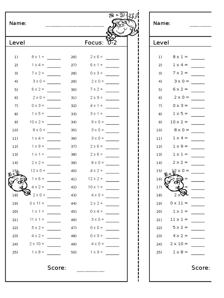 Times Tables Challenge | PDF