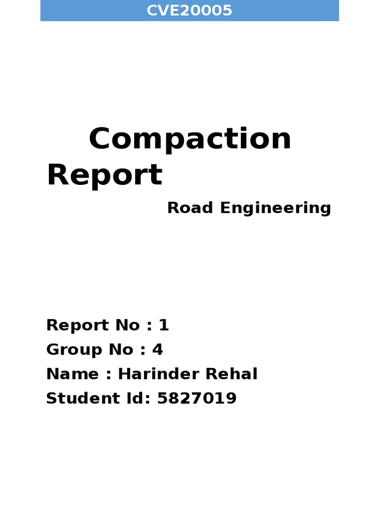 Compaction Report | PDF | Density | Civil Engineering