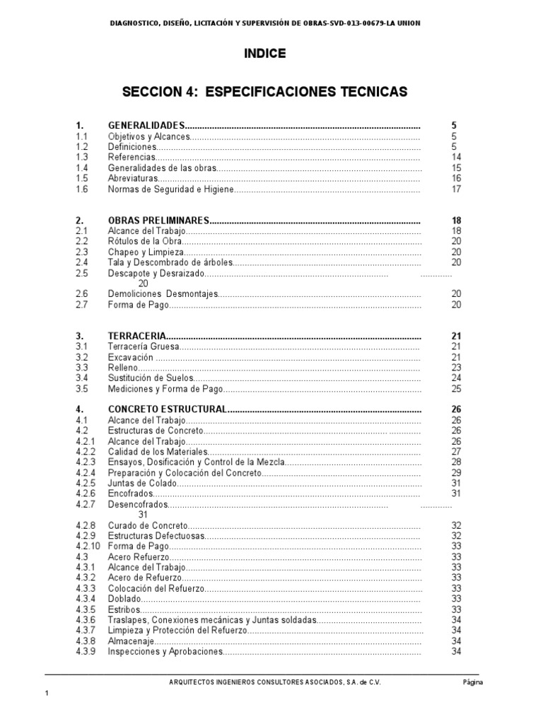 Especificaciones Técnicas Completas | PDF | Aluminio | Hormigón