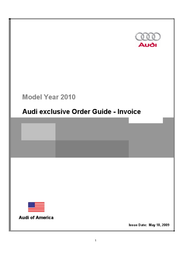 Model Year 2010: Audi Exclusive Order Guide - Invoice | PDF | Off Road ...