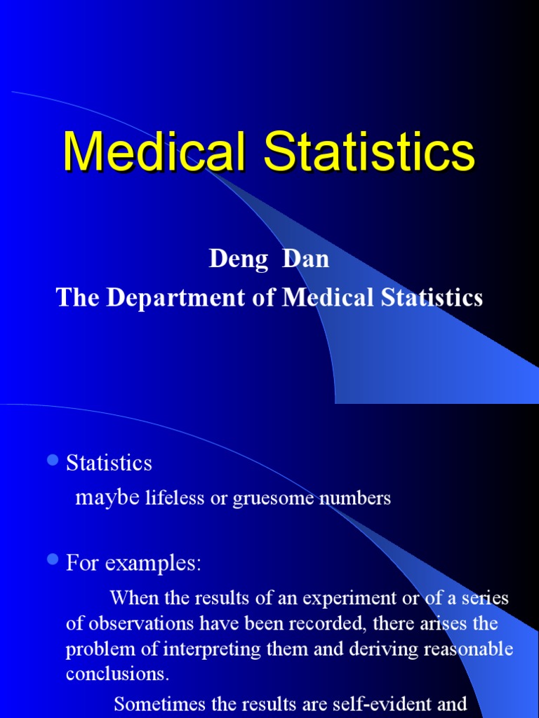 1.medical Statistics | PDF | Statistics | Probability