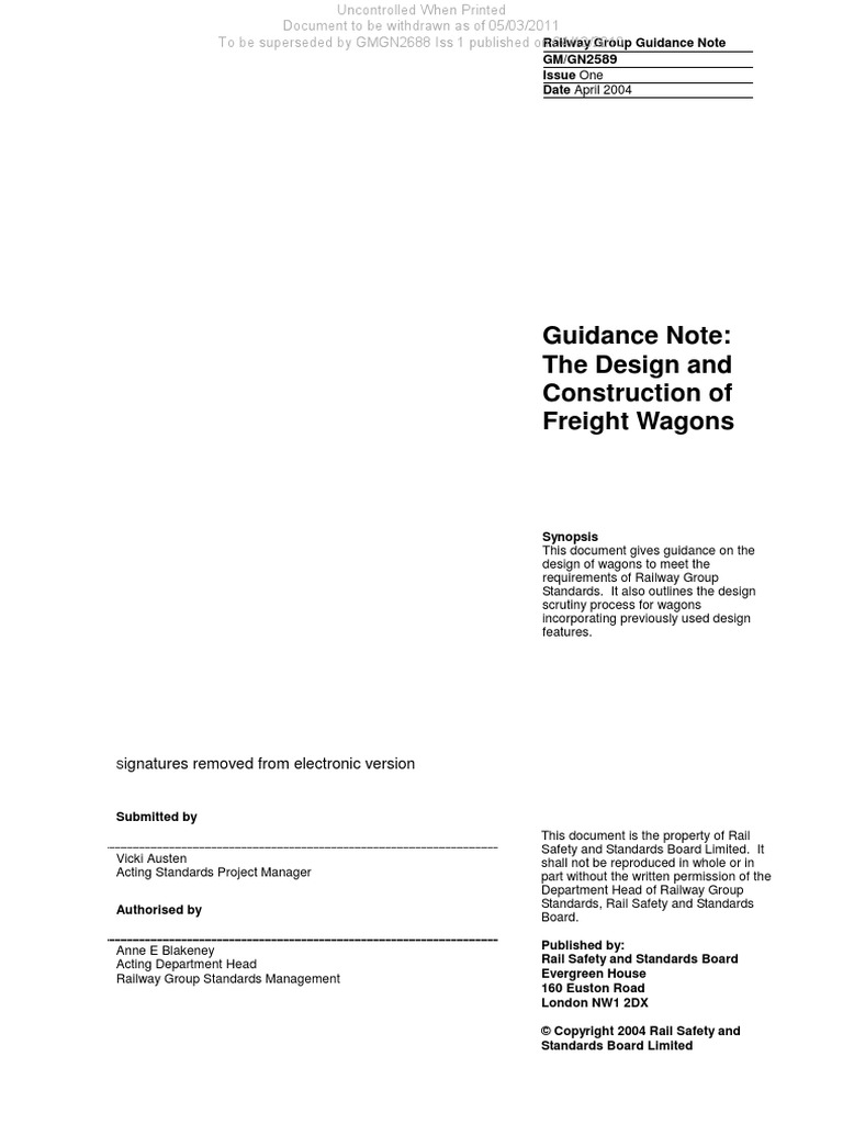 Guidance Note: The Design and Construction of Freight Wagons | PDF ...