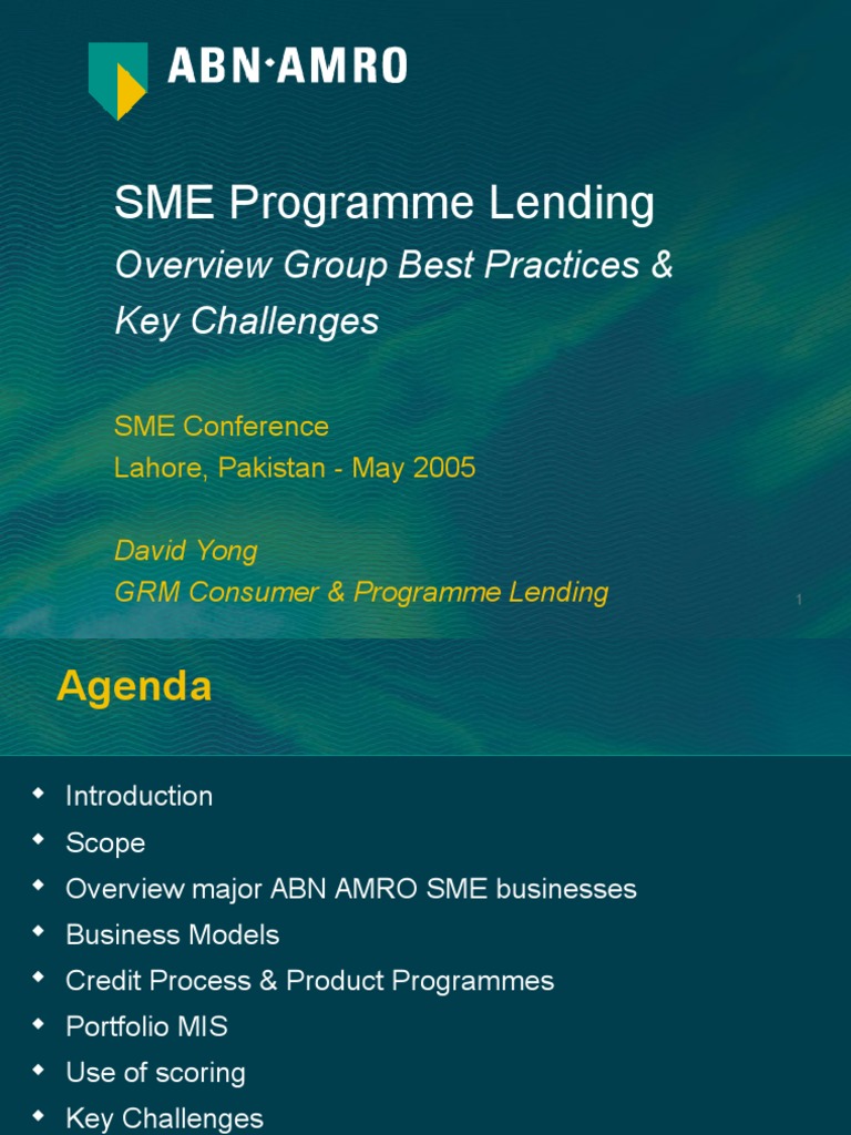 SME Programme Lending: Overview Group Best Practices & Key Challenges ...