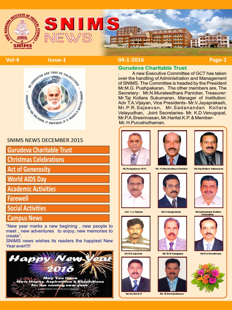 Snims News Vol 4 Issue 1 | PDF | Medicine | Health Care