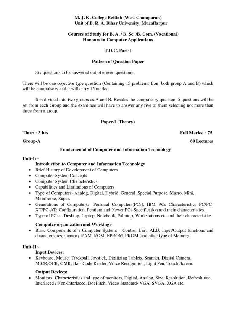 Bca Syllabus PDF | PDF | Constructor (Object Oriented Programming ... Bca Syllabus PDF | PDF | Constructor (Object Oriented Programming ...