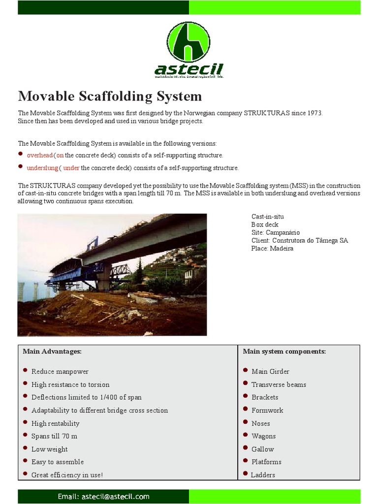 Movable Scaffolding System: Overhead On Underslung Under | PDF