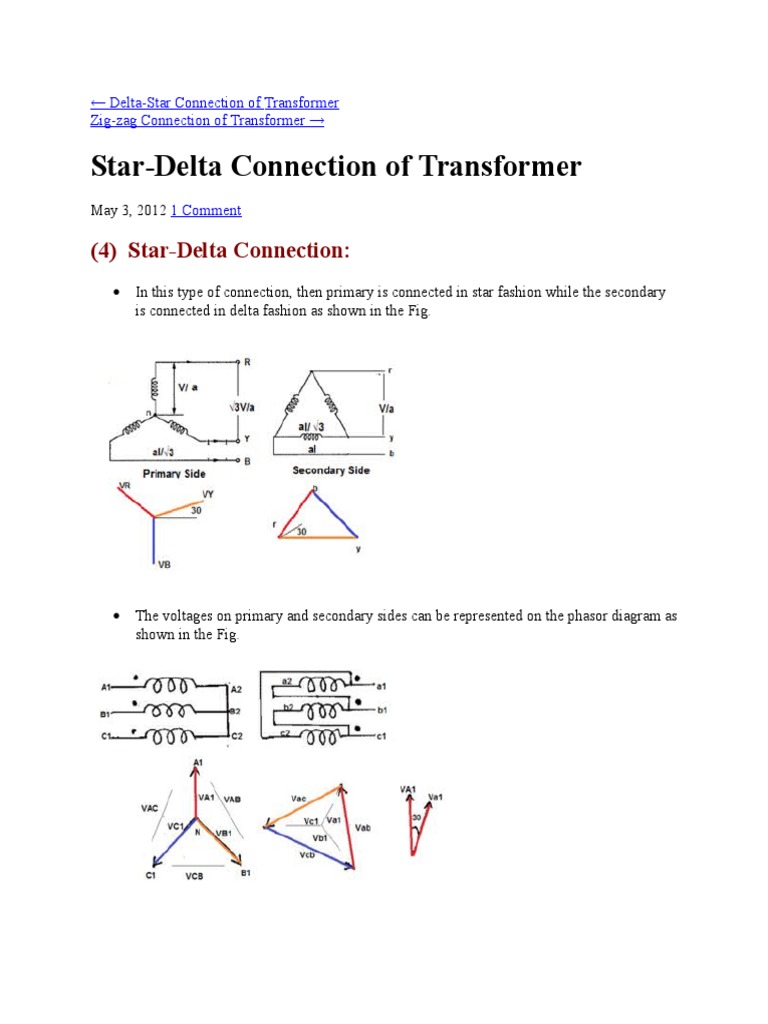 Star Delta Connection | PDF | Transformer | Electrical Engineering