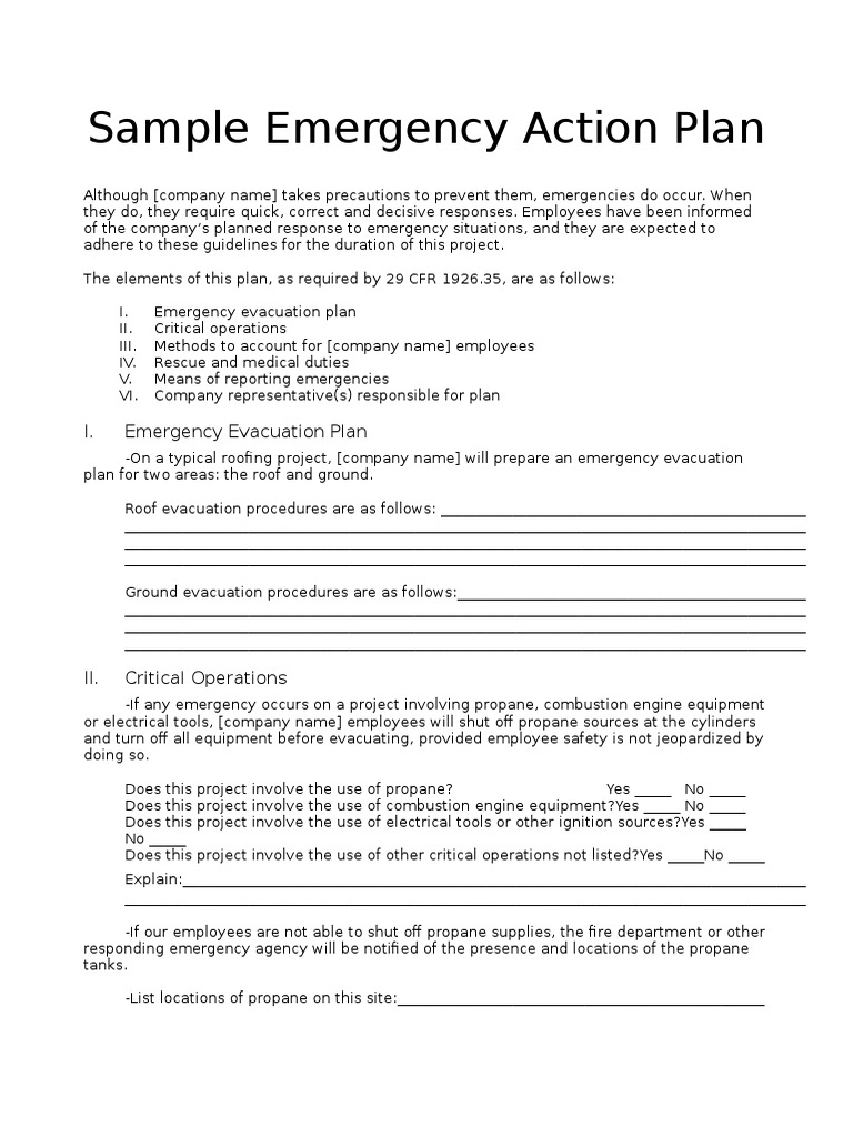 Sample Emergencyactionplan | PDF | Emergency | Combustion