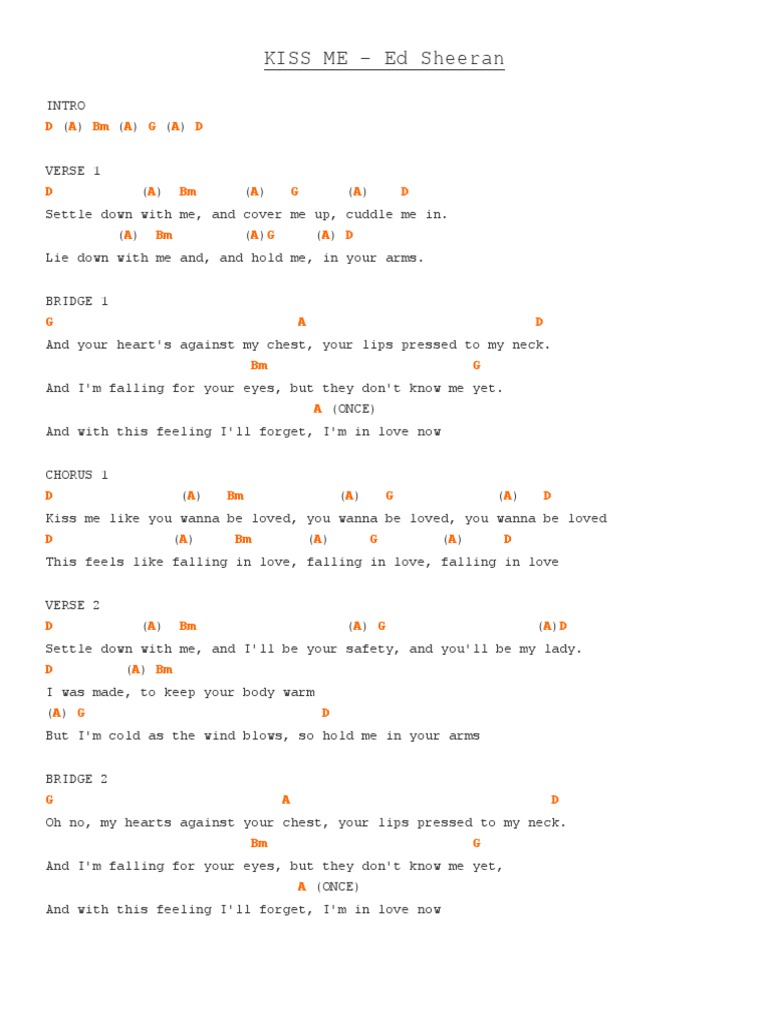 Kiss Me-Ed Sheeran | PDF