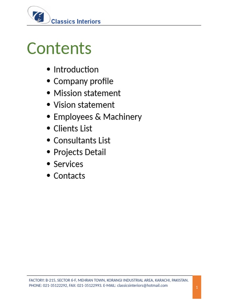 Company Profile: Basic Information | PDF