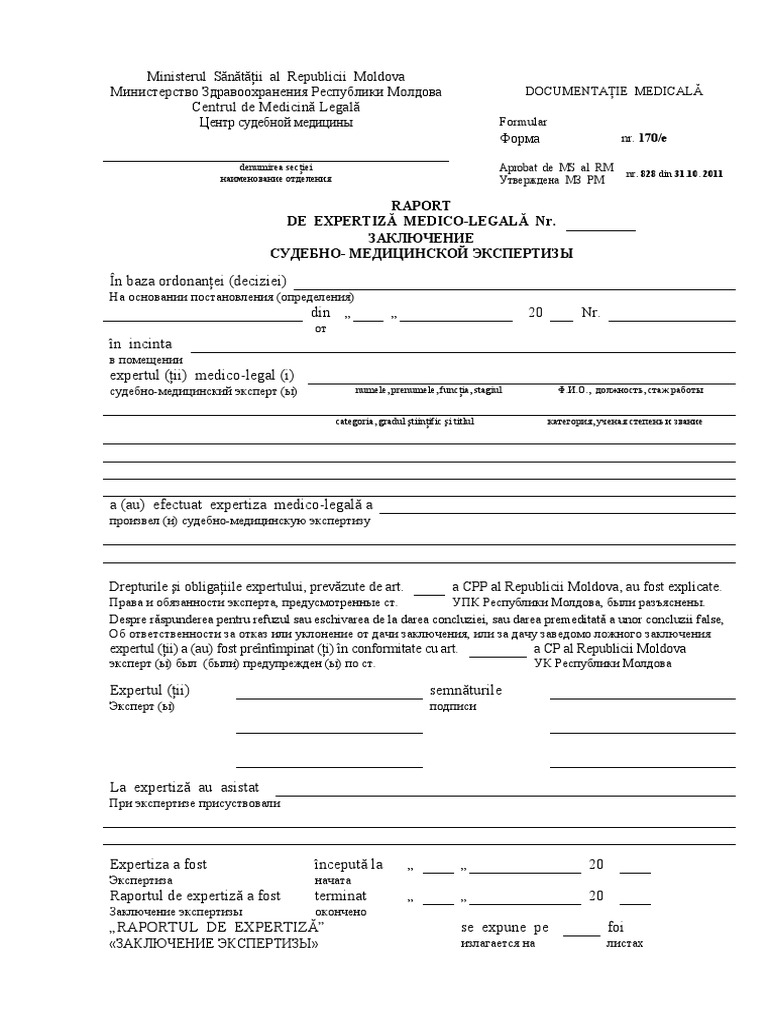 Model Raport Expertiza Medico-Legala | PDF