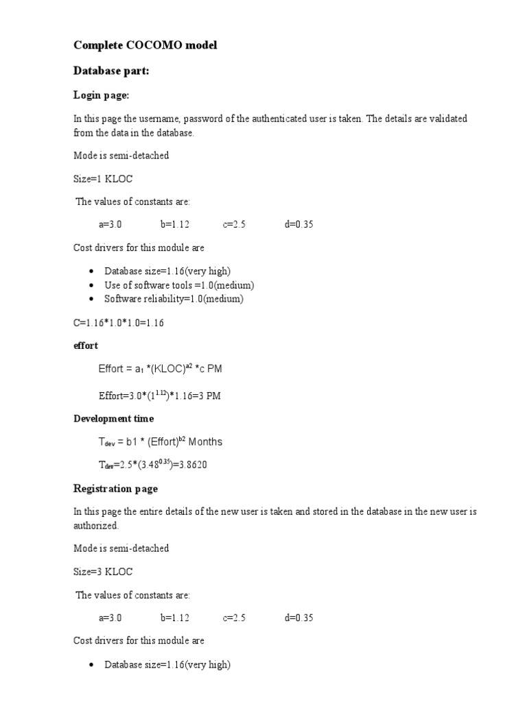 Complete COCOMO Model | PDF | Databases | Areas Of Computer Science