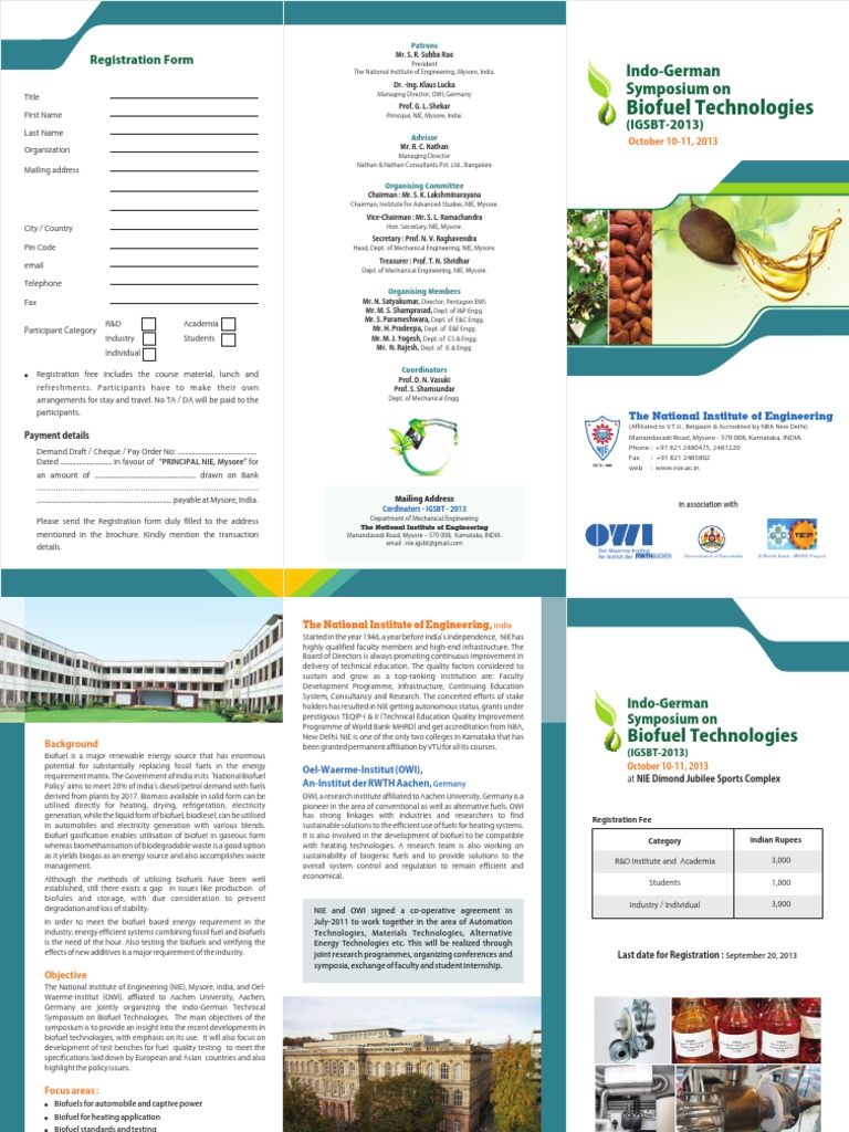 Biofuel Brochure Final As On 15th August 2013 | PDF | Biofuel | Fuels