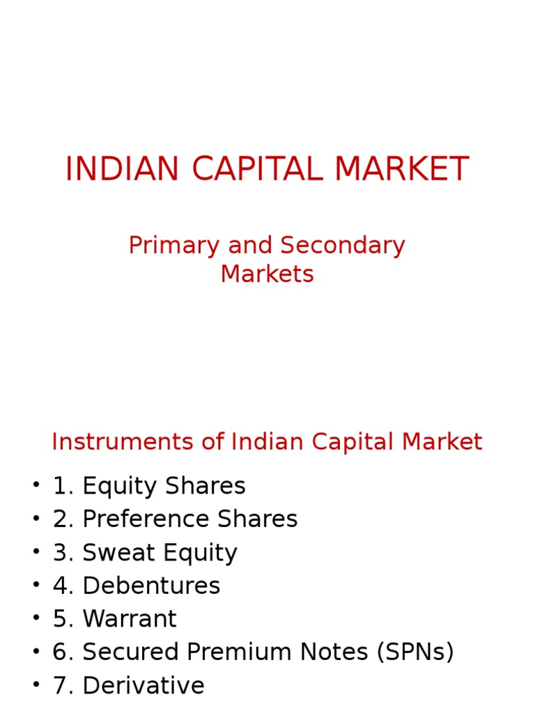 Indian Capital Market | PDF | Financial Markets | Futures Contract