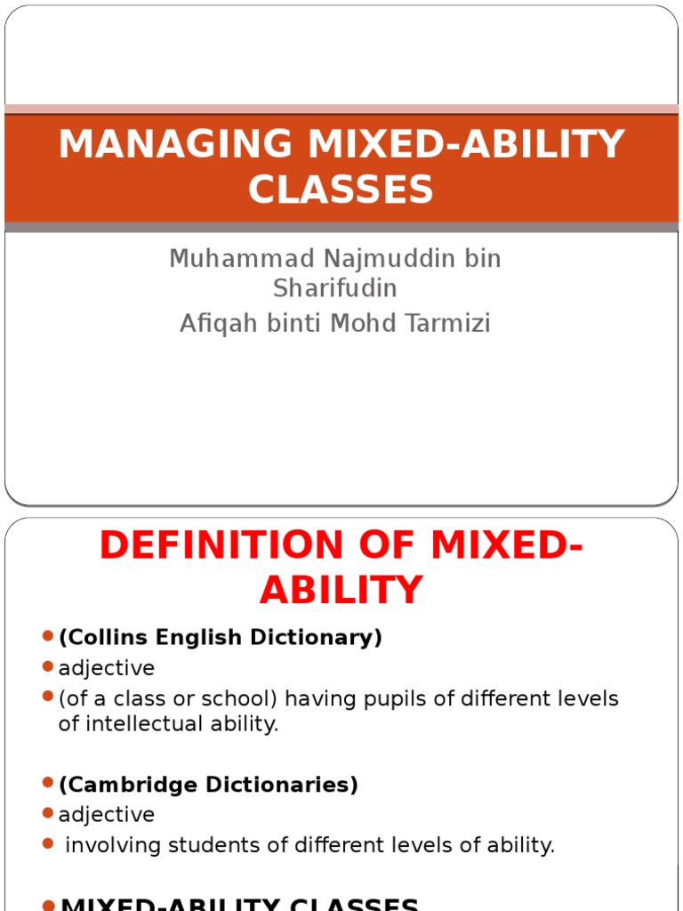 Mixed Ability Classes | Inclusion (Education) | Teachers