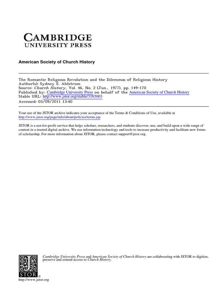 Romantic Revolution in Religious History | PDF | Immanuel Kant ...