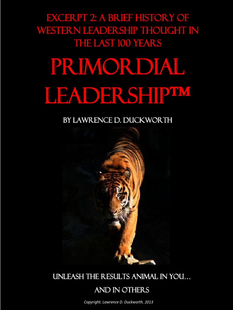 Primordial Leadership™: Excerpt 2: A BRIEF History of Western ...