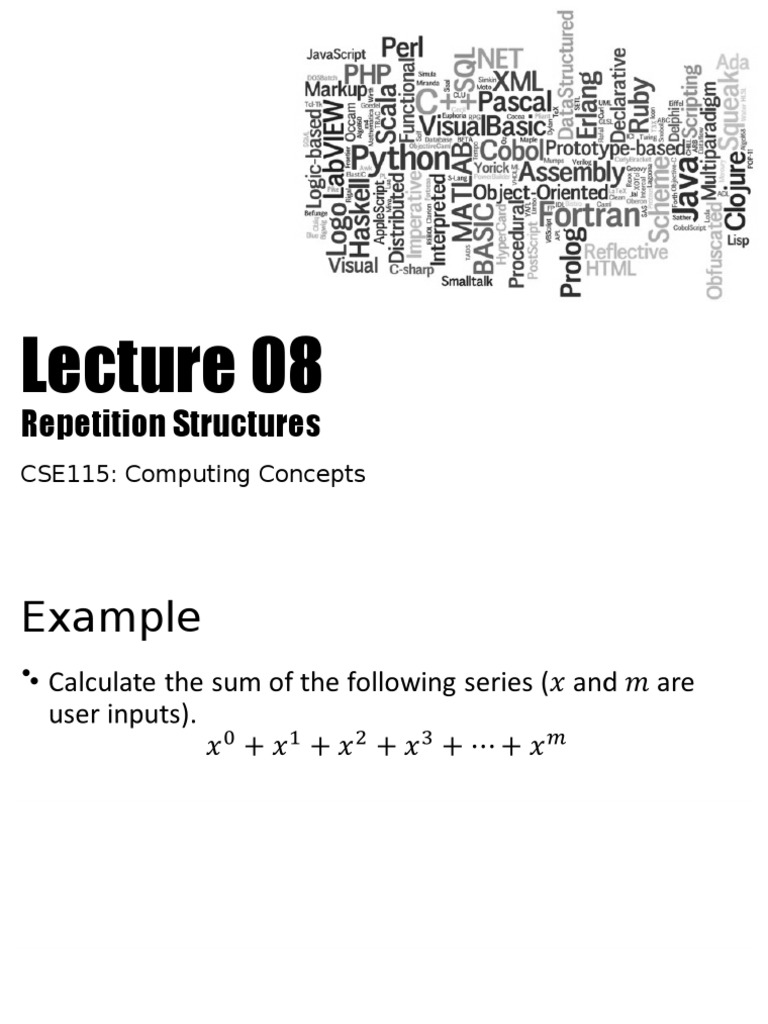 Repetition Structures: CSE115: Computing Concepts | PDF | Integer (Computer Science) | Control Flow