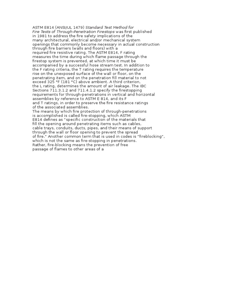 Astm E814 | PDF | Building Engineering | Architectural Design
