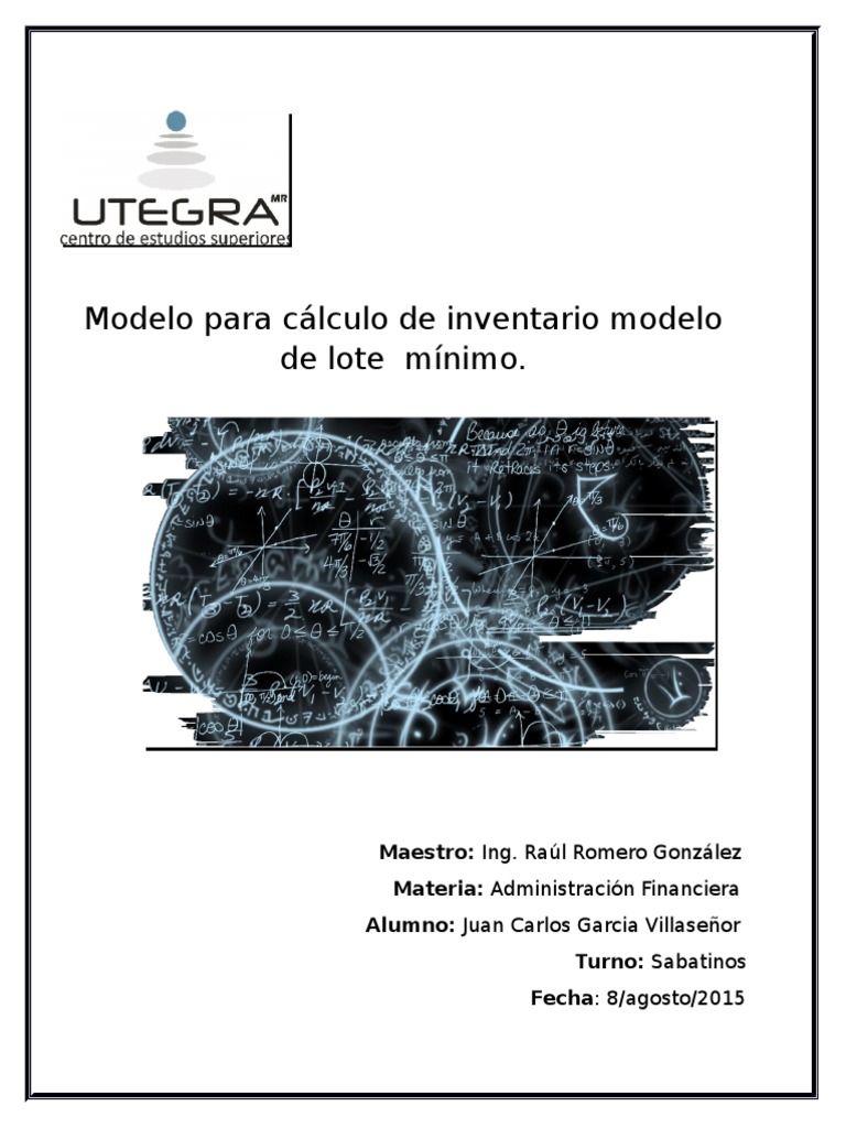 Modelo para Calculo de Inventario Modelo de Lote Minimo | Descargar ...