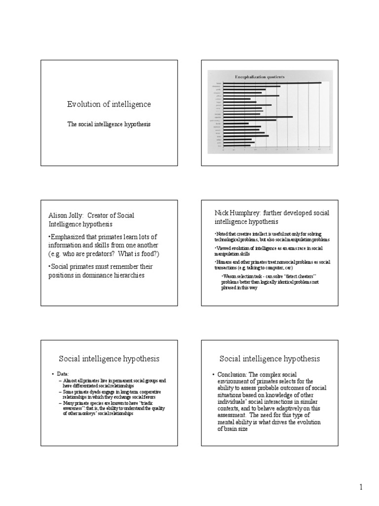 Primate Intelligence and Social Skills | PDF | Intelligence | Theory Of ...