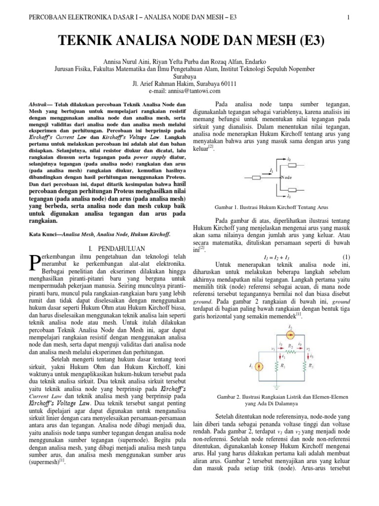 Teknik Analisa Node Dan Mesh (E3) | PDF