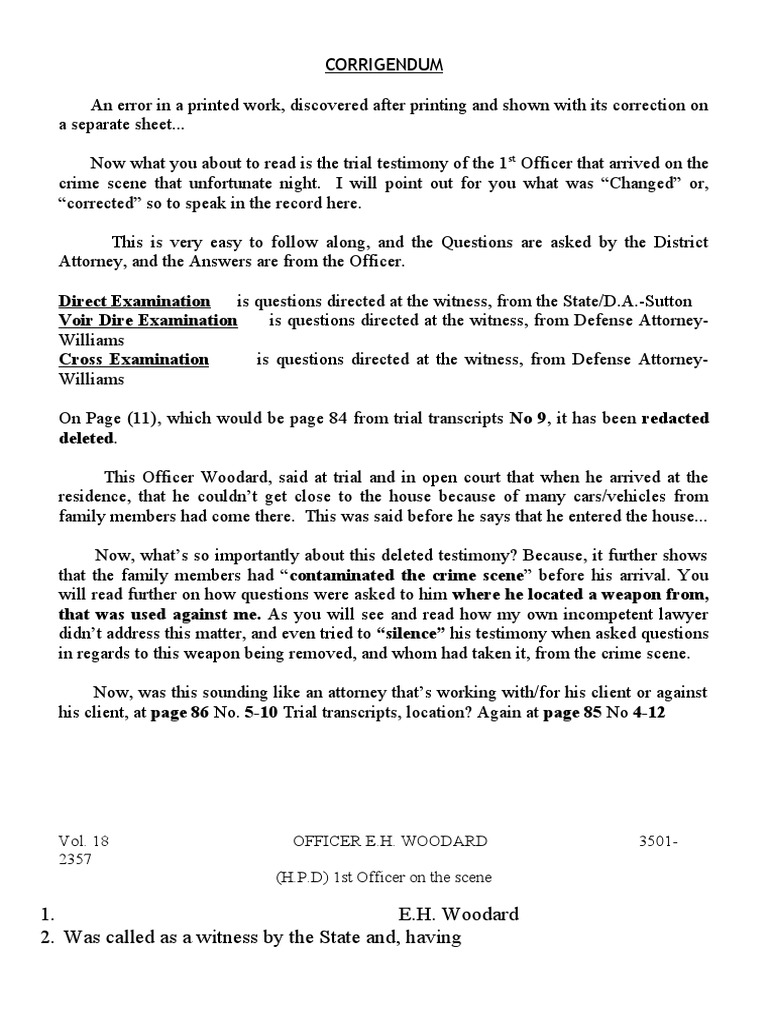 Willie Trottie Transcript | PDF | Crime Scene | Witness