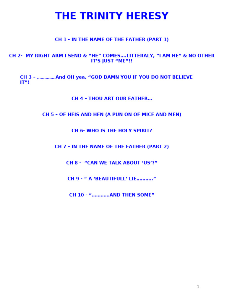 The Trinity Heresy | PDF | Trinity | God In Christianity