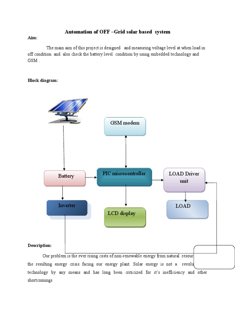 Automation of OFF - Grid Solar Based System | PDF | Solar Panel | Power ...